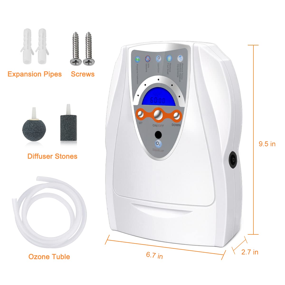 VANSU 500mg/h Ozone Machine for Home Kitchen Fruits and Vegetables Car