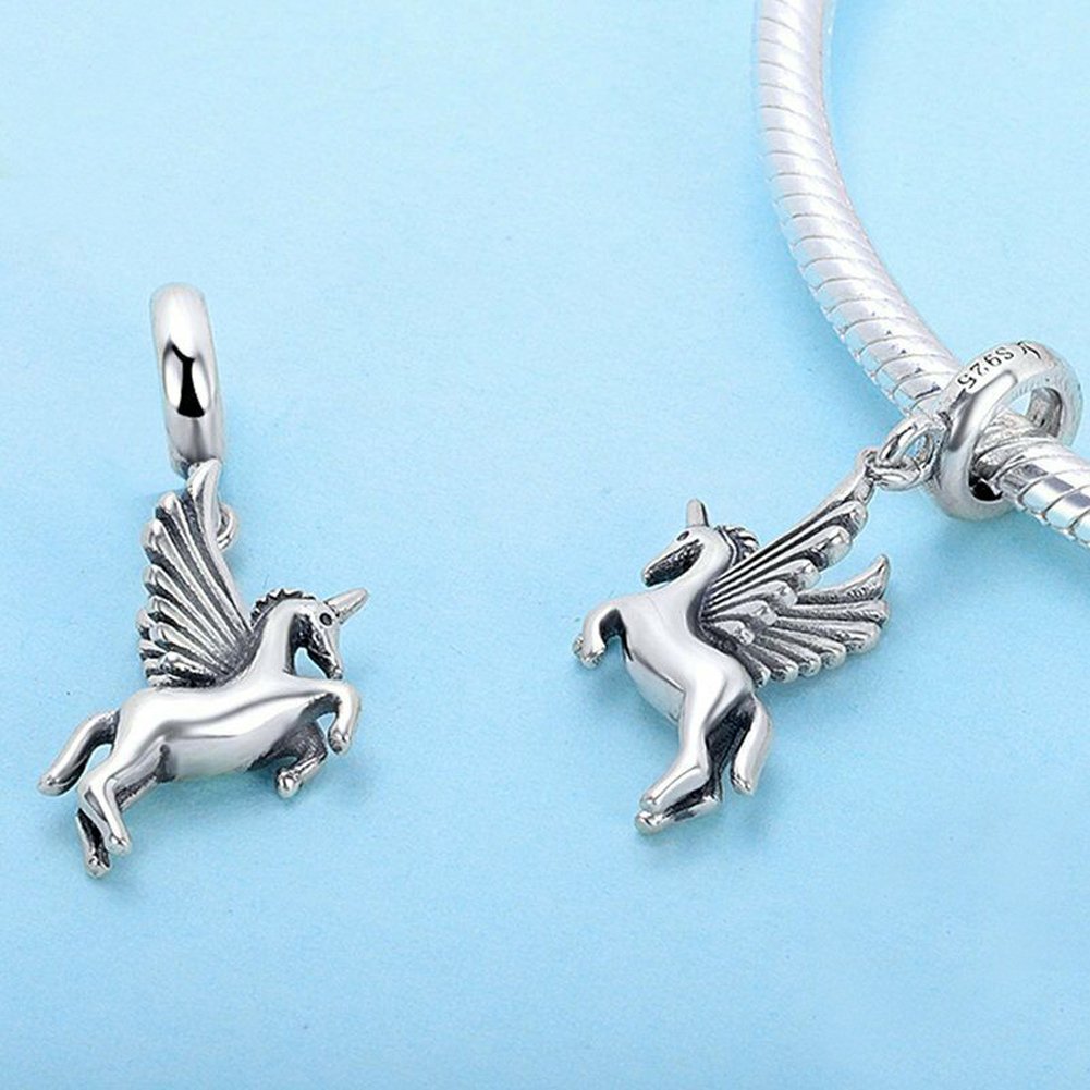 Unicorn Charm 925 Sterling Silver Pet Charm Beads for Fashion Charms Bracelet & Necklace