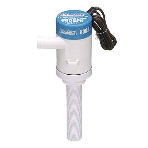 Seachoice 12V Livewell-Baitwell Pump, Includes Straight and Angled Fittings, 3/4 In. Outlet