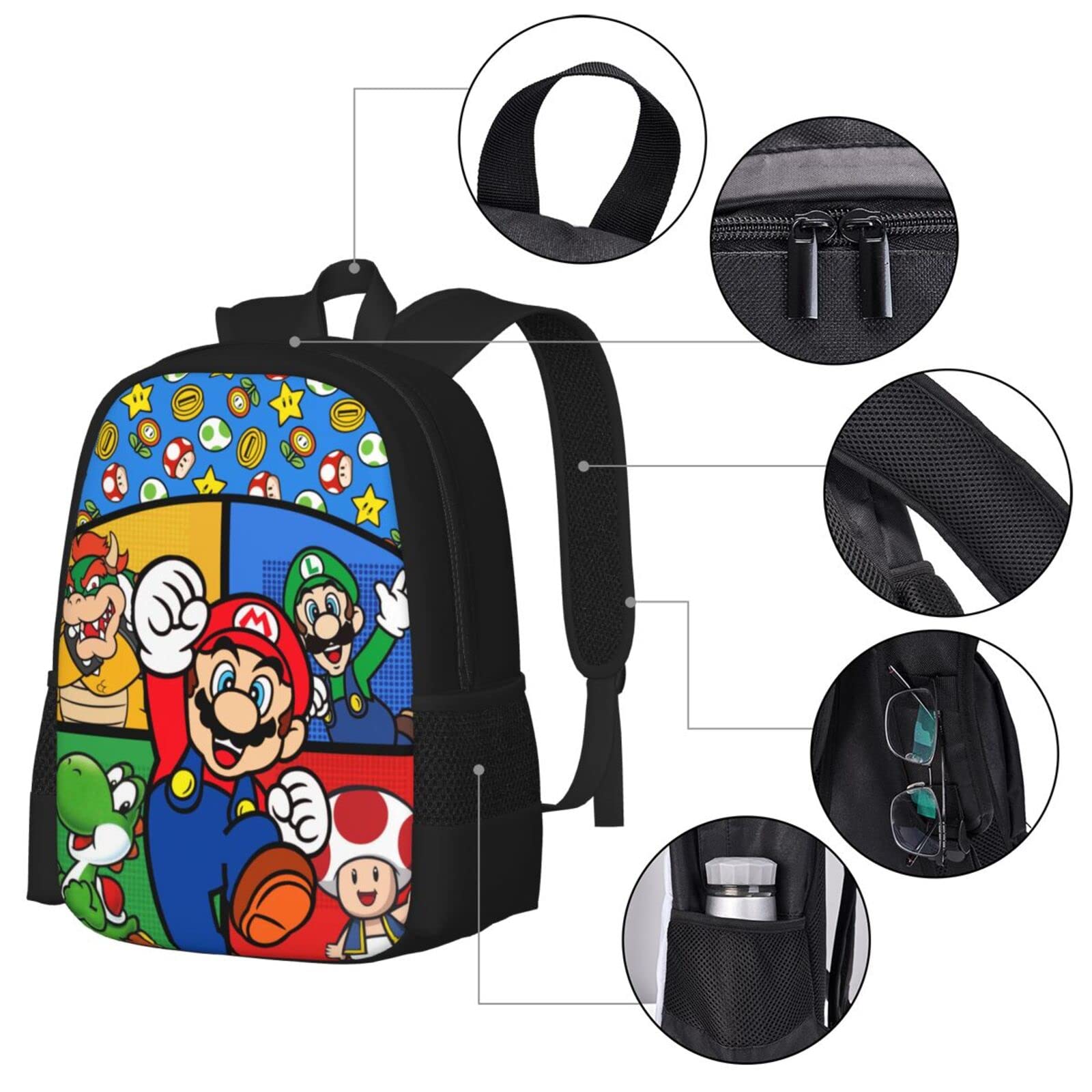 Rouya Cartoon Cute Backpack School Backpacks 17 inch Large Capacity Travel Backpack for Girls Boys Teens