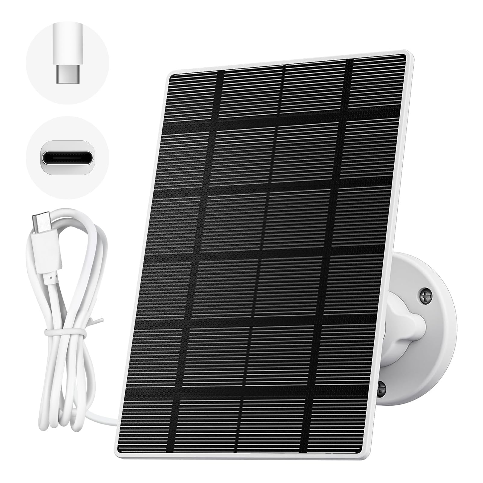 ZUMIMALL Solar Panel for Security Camera Wireless Outdoor, IP66 Waterproof Solar Panel with 10ft USB Charge Cable, Suitable for All Security Camera (Type C Port)