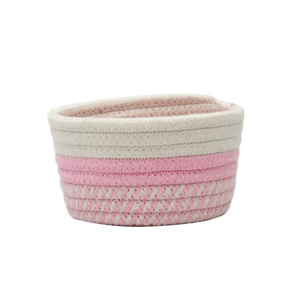 Storage Baskets Woven Basket,Cotton Rope Woven Basket,3.2’’x4.7’’Decorative Basket for Organization,Blanket Storage,Towel,Laundry,Magzine,Basket,Room Organizing or Baby Nursery,Pink