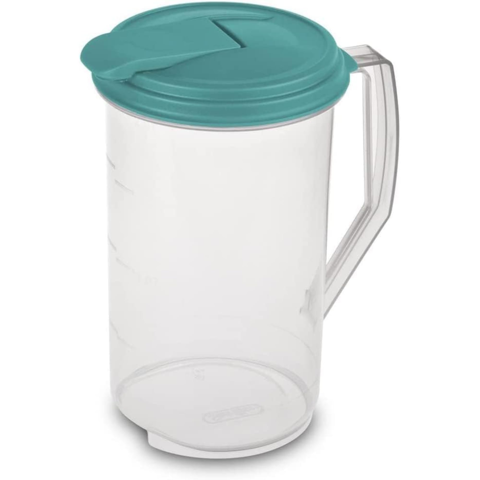 Water Pitcher with Lid Half Gallon (2 Liter / 64oz), Clear Plastic Pitcher with Flip-top Spout Lids, Iced Tea Pitcher for Fridge, Freezer/Dishwasher Safe, BPA Free & Phthalate Free - Made in USA