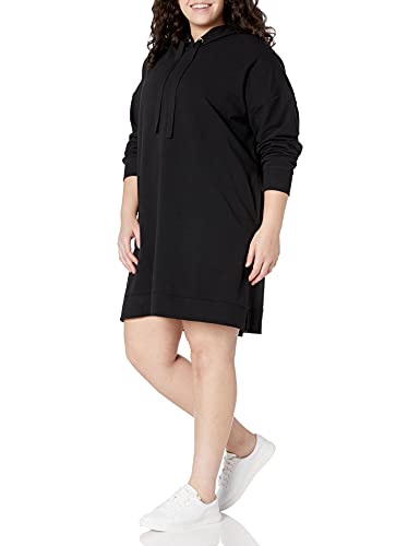 The Drop Women's Iona Long Sleeve Hooded Mini Sweatshirt Dress, Black, XL