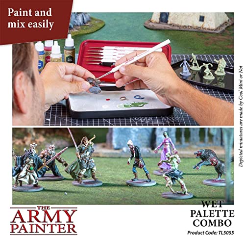 The Army Painter Wet Palette for Acrylic Painting & Hydro Pack Paper Palette Bundle -Premium Wet Palette for Miniatures with 100 Palette Paper Sheets & 4 Wet Palette Sponges -Painting Palette with Lid