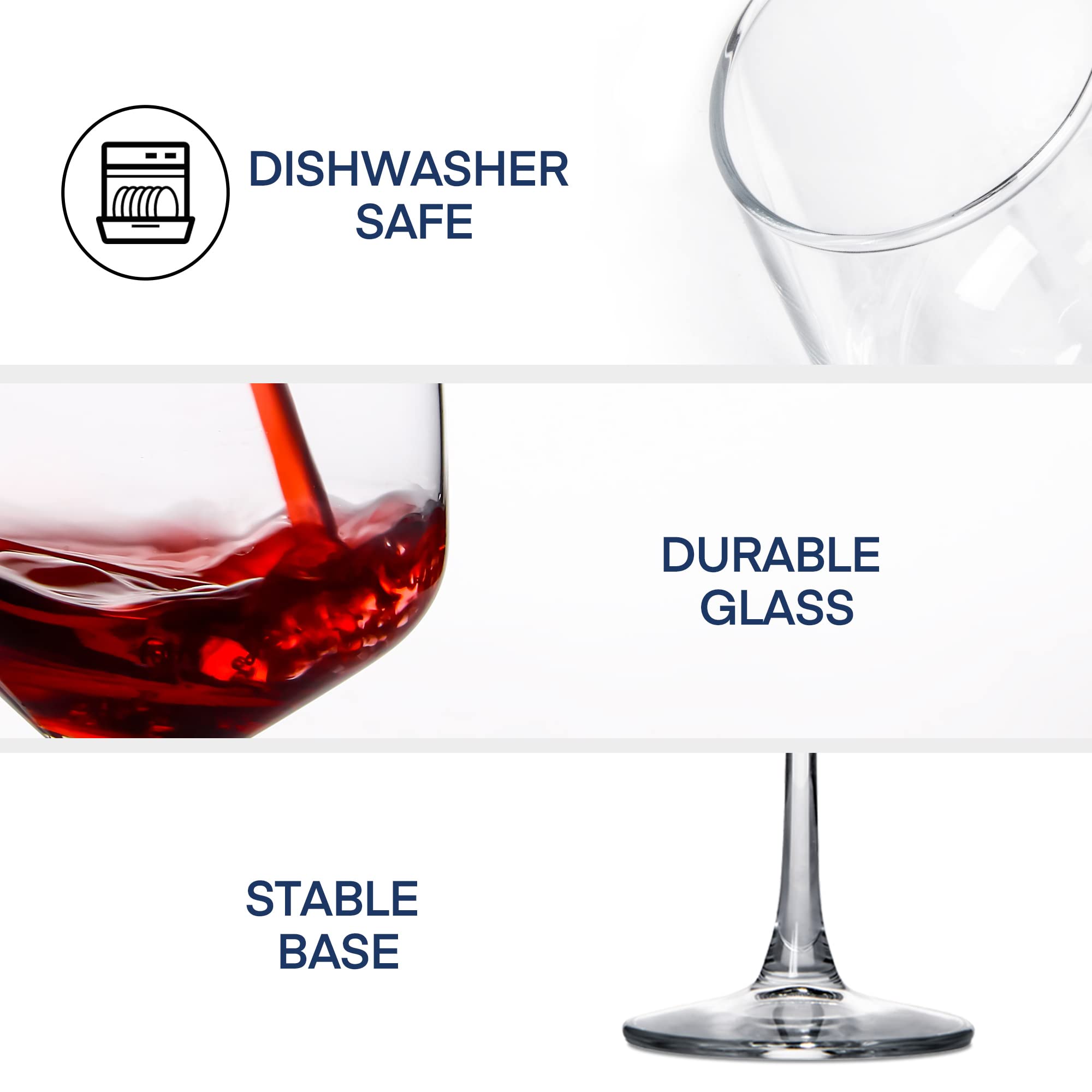 YARYOUNG Wine Glasses Set of 8, Long Stem Clear Glass 12 Ounce for Wedding Party Gift, Dishwasher Safe