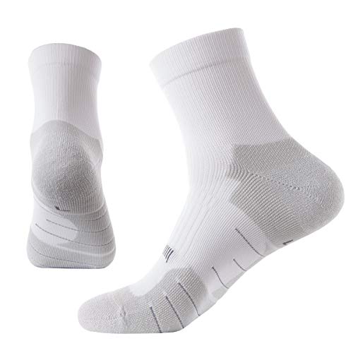 SOLAX Mens Coolmax Cotton Nylon Athletic Sport Ankle Quarter Hiking & Running Socks 3 Pairs
