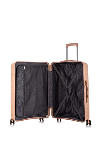 Rockland Vienna Hardside Luggage with Spinner Wheels, Champagne, 3-Piece Set (20/24/28)