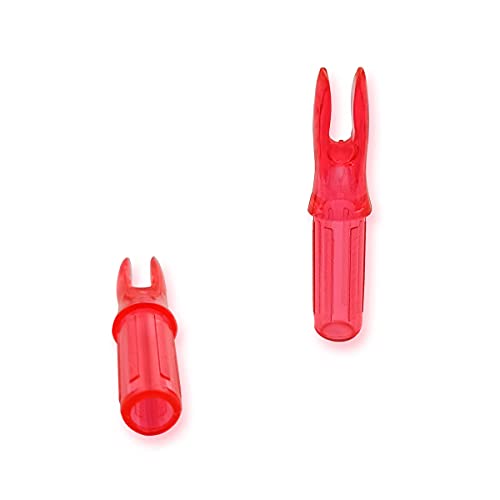 ZZYB 50pcs Archery Insert Nock Pins Plastic Arrow Nocks Replacement Arrow Nocks fit Inner Diameter 6.2mm Arrow Shaft (Red 2)