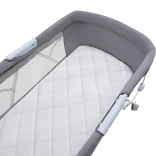 Waterproof Bassinet Mattress Cover Pack of 2, Compatible with Most Rectangle, Hourglass and Oval Bassinet Mattress, Bamboo Terry Surface, 17" x33", White