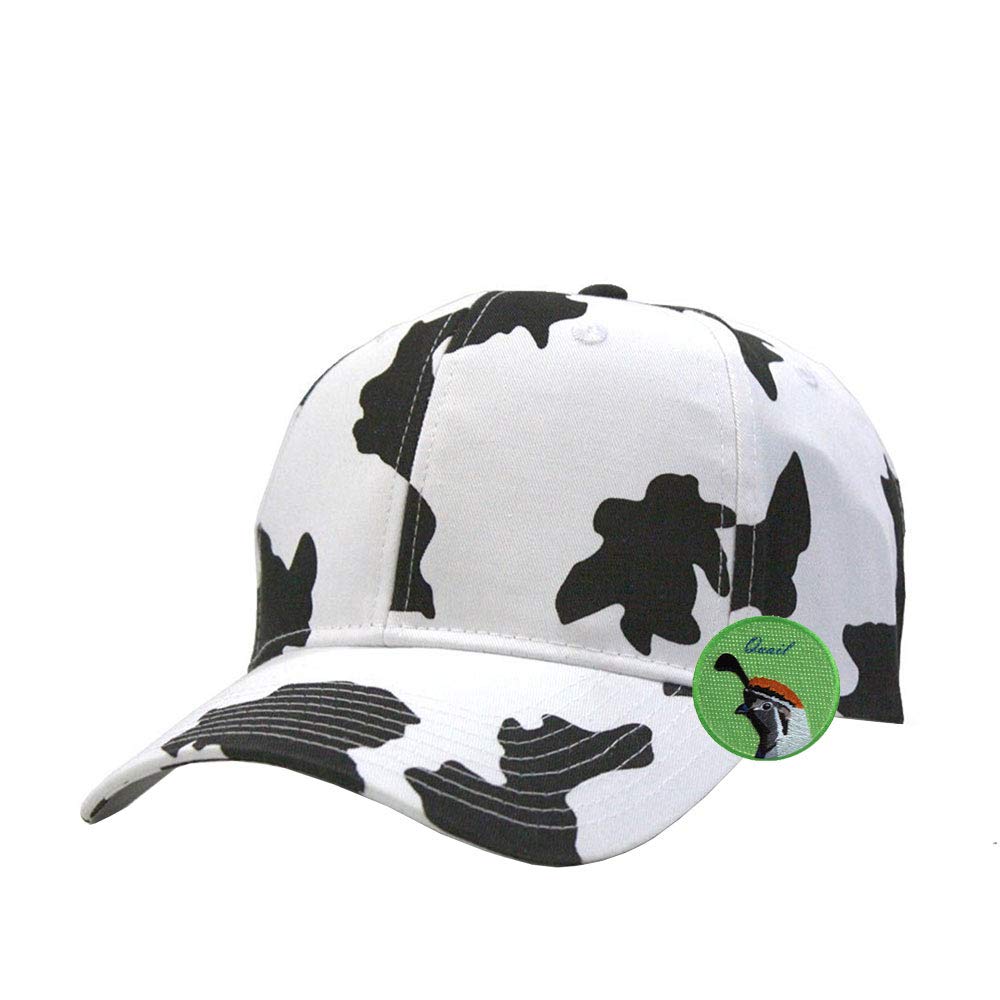 The Vintage Year Milk Cow Adjustable Snapback Baseball Cap White Free Patch (Quail)