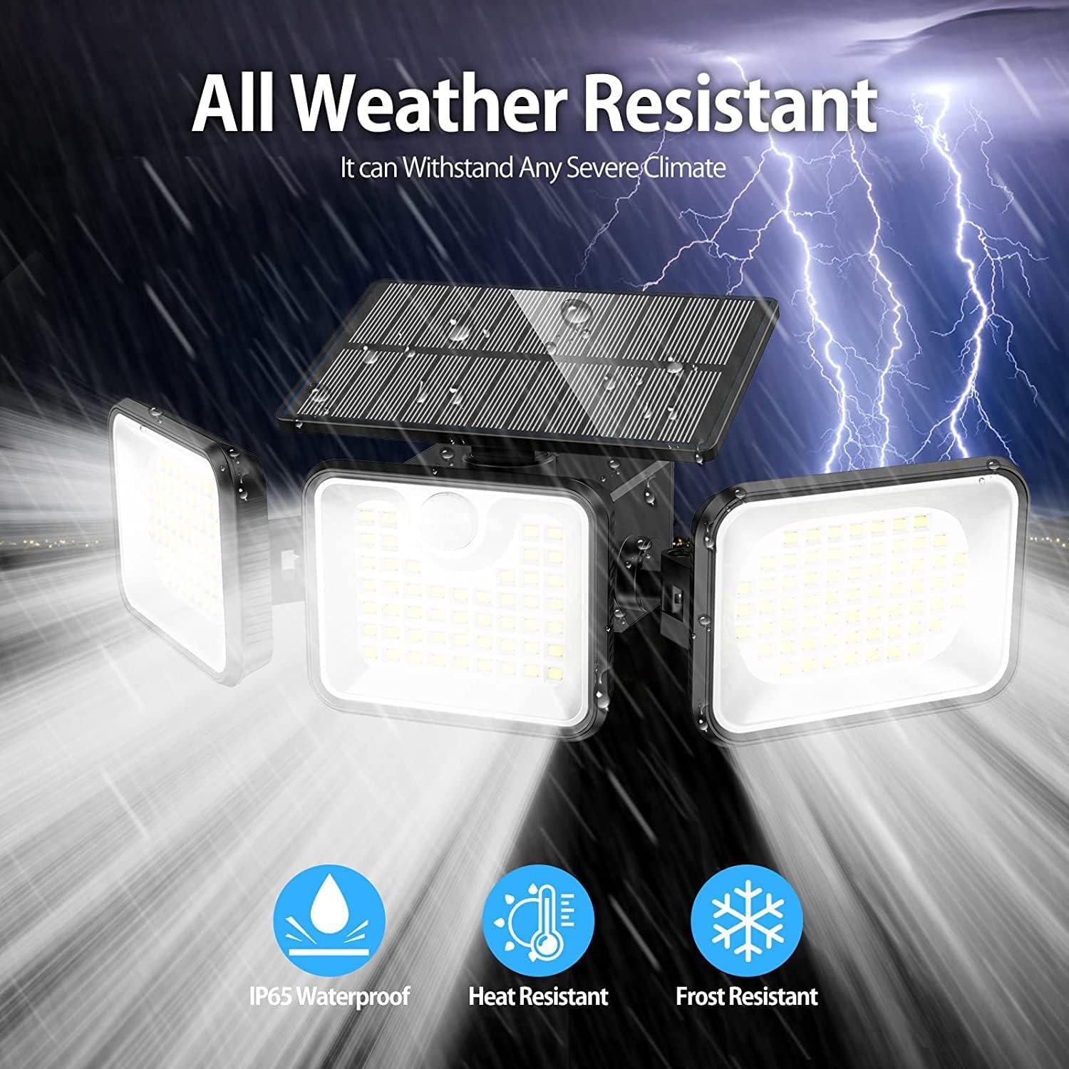 Sunenvoy Solar Lights Outdoor with Motion Sensor, Dual Head Security Lights Solar Powered, 30 LED Flood Light Motion Detected Spotlight for Garage Yard Entryways Patio, IP65 Waterproof