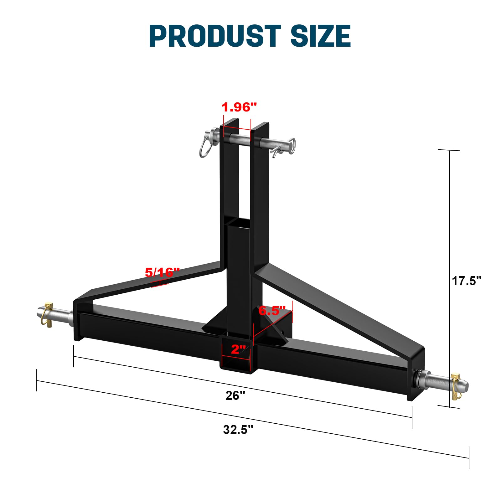Sulythw 3 Point Hitch 2β Receiver Quick Hitch Compatible, Tractor Mover Drawbar Hitch, 3 Pt Quick Hitch Farm Equipment and Subcompact Trailer Hitch for Tractor Standard Category 1