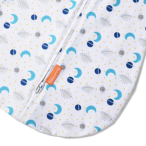 SwaddleMe Arms Free Convertible Pod - Size Large, 4-6 Months, 2-Pack (Zoom to the Moon)
