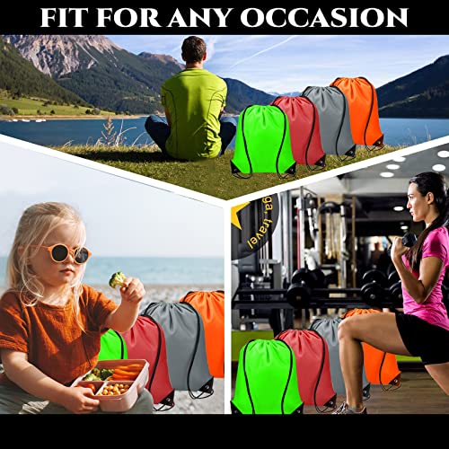 RLGPBON 12/24/48 Pack Drawstring Backpack Bulk Sport Bags Cinch Sack with String DIY Gym Sports Sackpack for Boys Girls Women Men