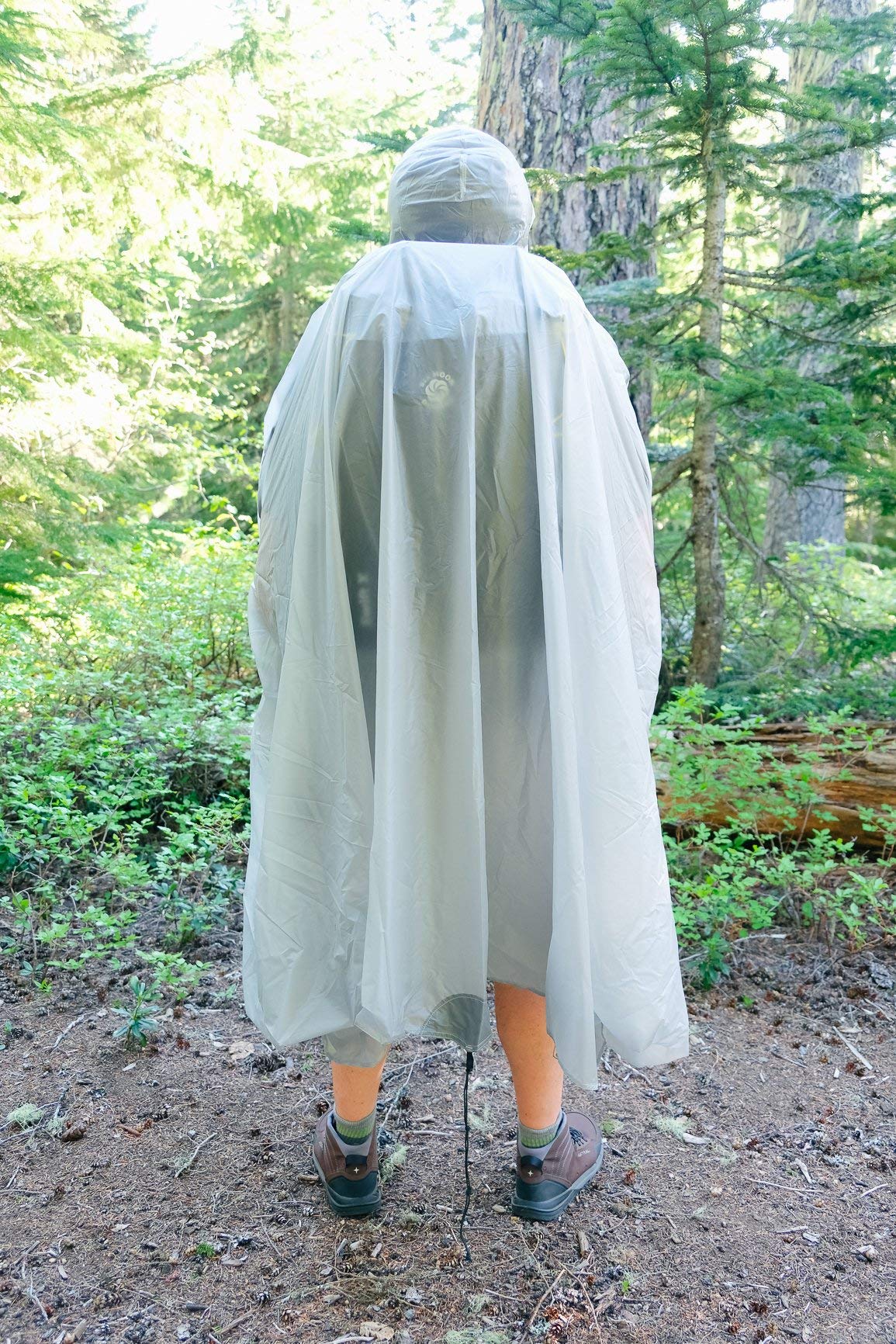Six Moon Designs Gatewood Cape - 11 oz. - 1 Person Ultralight Tarp/Cape (Gray) Packs Small. The ONLY Poncho-Style Tarp to Provide Complete 360° Protection.