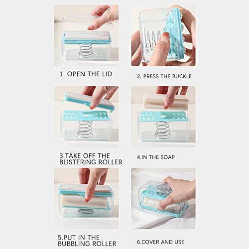XENITE Soap Dish Soap Dish Multifunctional Soap Dish Hands Free Foaming Draining Bar Holder Grid Tray Storage Box Cleaning Tool for Bathroom Accessories Bathroom Soap Dish Soap