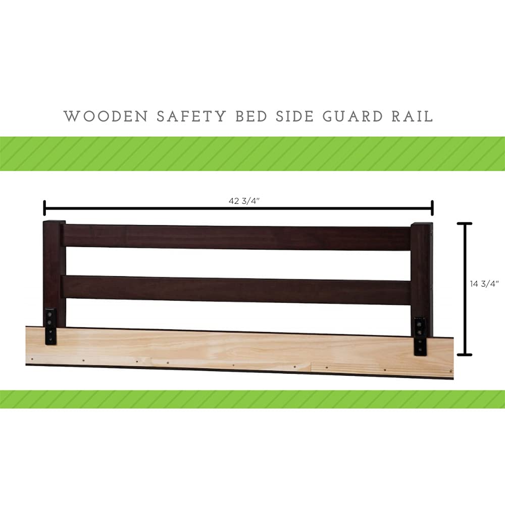 Wooden Safety Bed Side Guard Rail for Toddler, Kids and Childrenâs Beds (Cherry)