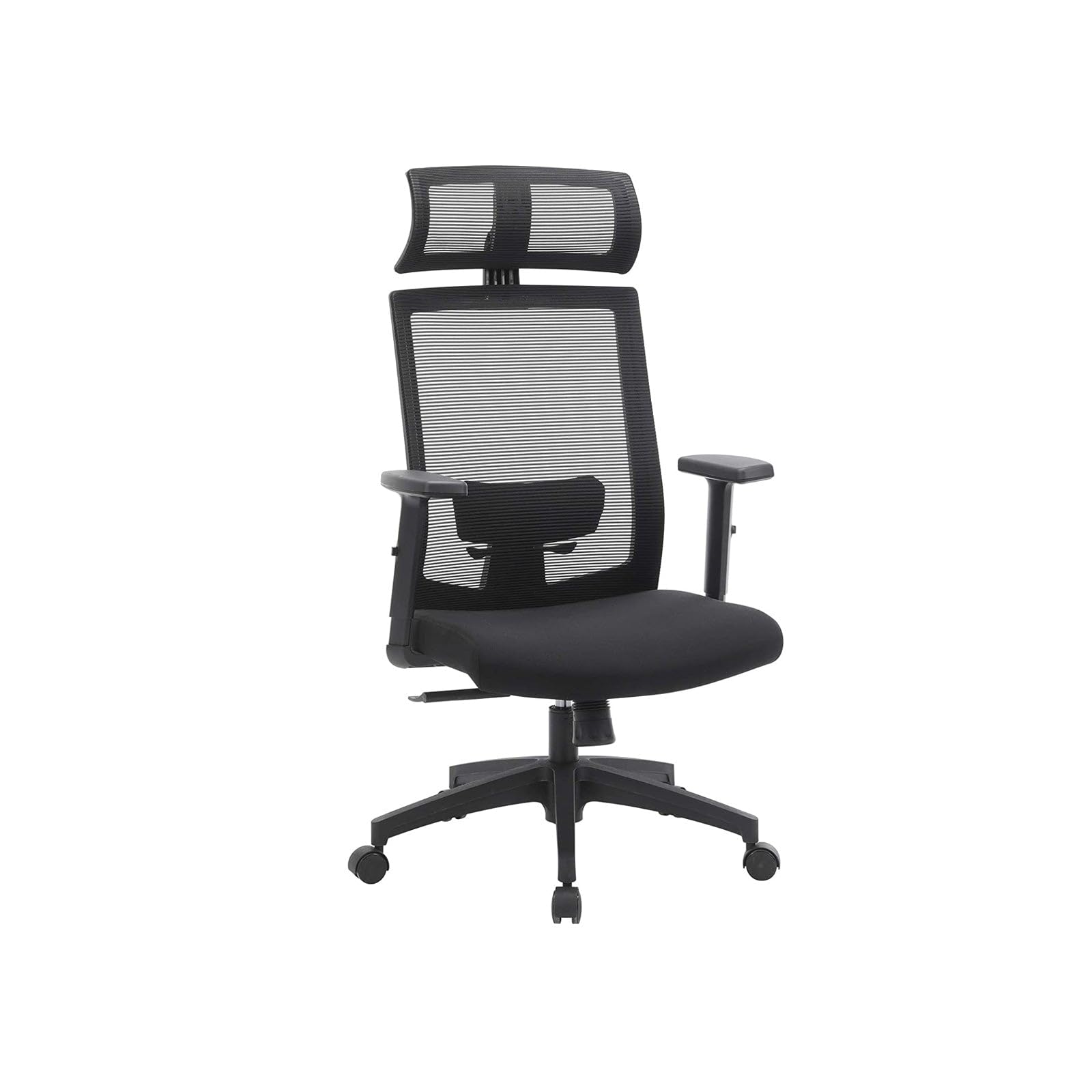 SONGMICS Mesh Office Chair, High-Back Computer Desk Chair, Ergonomic Chair, Lockable Tilt Angle up to 120°, Adjustable Lumbar Support, Black UOBN55BK