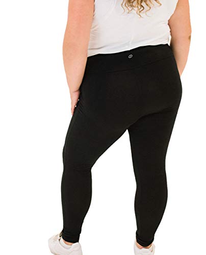 Spalding Women's High-Waisted Cotton Leggings | Comfortable Yoga Pants | Black | 1X
