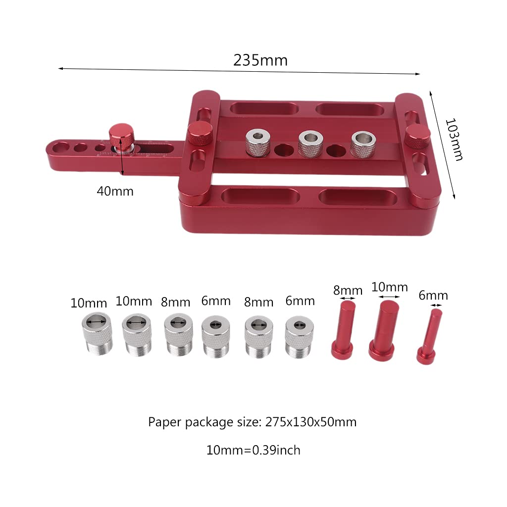 Self Centering Dowelling Jig For Metric Dowels 6/8/10mm Precise Drilling Jig Accessories Woodworking Three-in-one Tool Dowel Jig Kit Ysisly