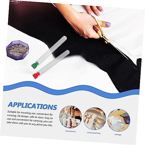 SEWACC 60pcs Hand Sewing Needle Storage Bottle Sewing Needle Box Plastic Needle case Plastic containers Sewing Table with Storage Plastic Sewing Embroidery Supply Needles Holder Small