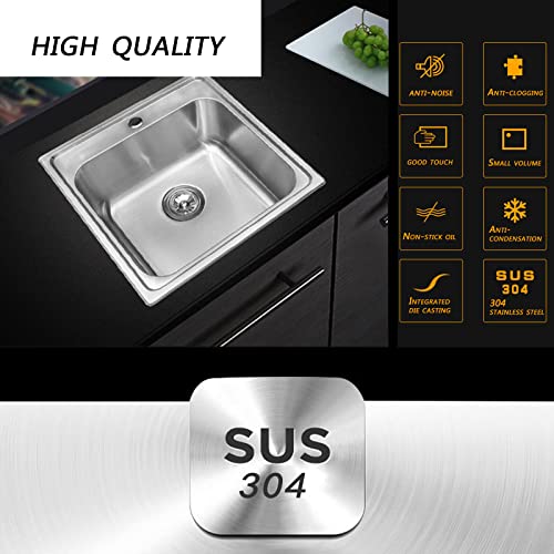 WellsSinkware 22 Guage Stainless Steel Rectangular Single Bowl Topmount Kitchen Bar Sink Package CMT1515-6-1-Stainless Steel Kitchen Sink With AccessoriesGreat RV,Home office