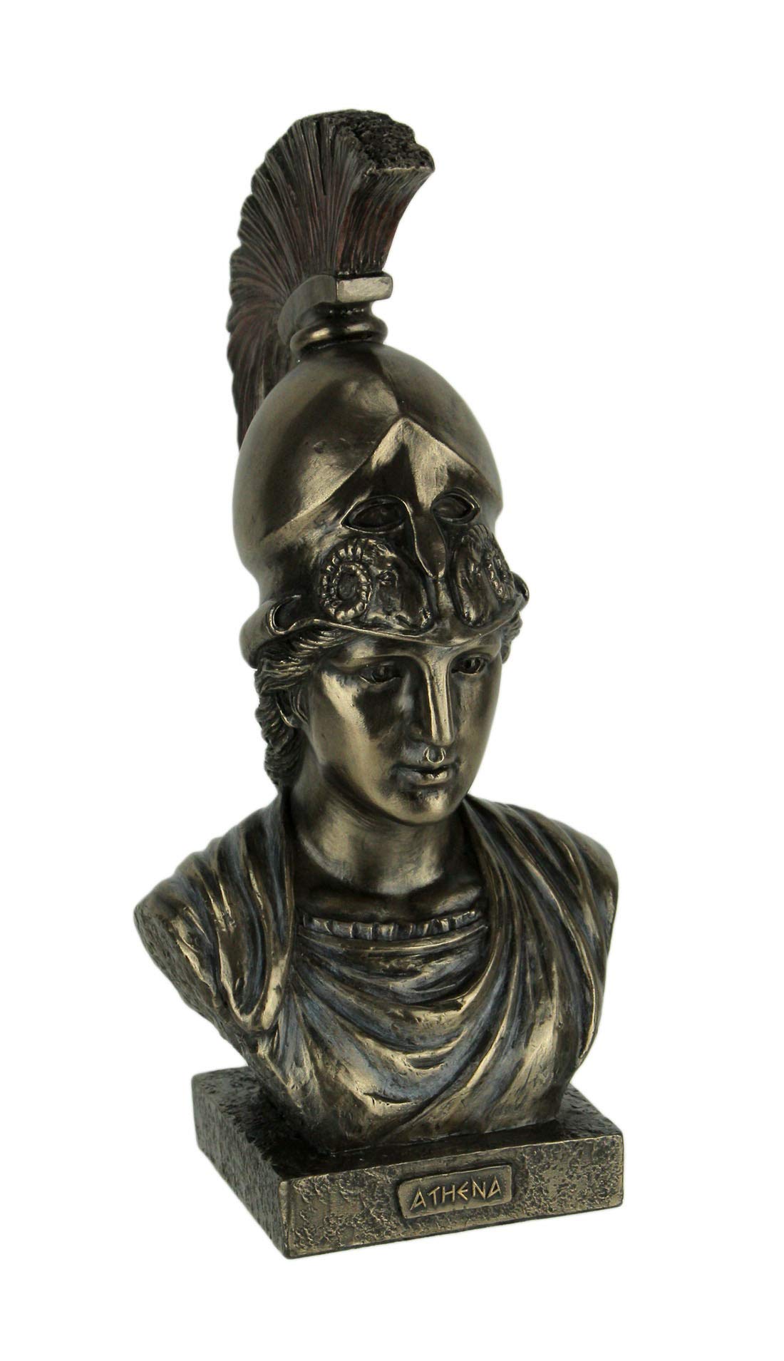 Veronese Design 9 5/8 Inch Athena Greek Goddess of Wisdom and War Bust Cold Cast Resin Statue Bronze Finish