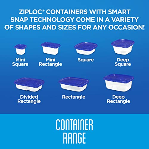 Ziploc Food Storage Meal Prep Containers Reusable for Kitchen Organization, Dishwasher Safe, Variety Pack, 20 Count