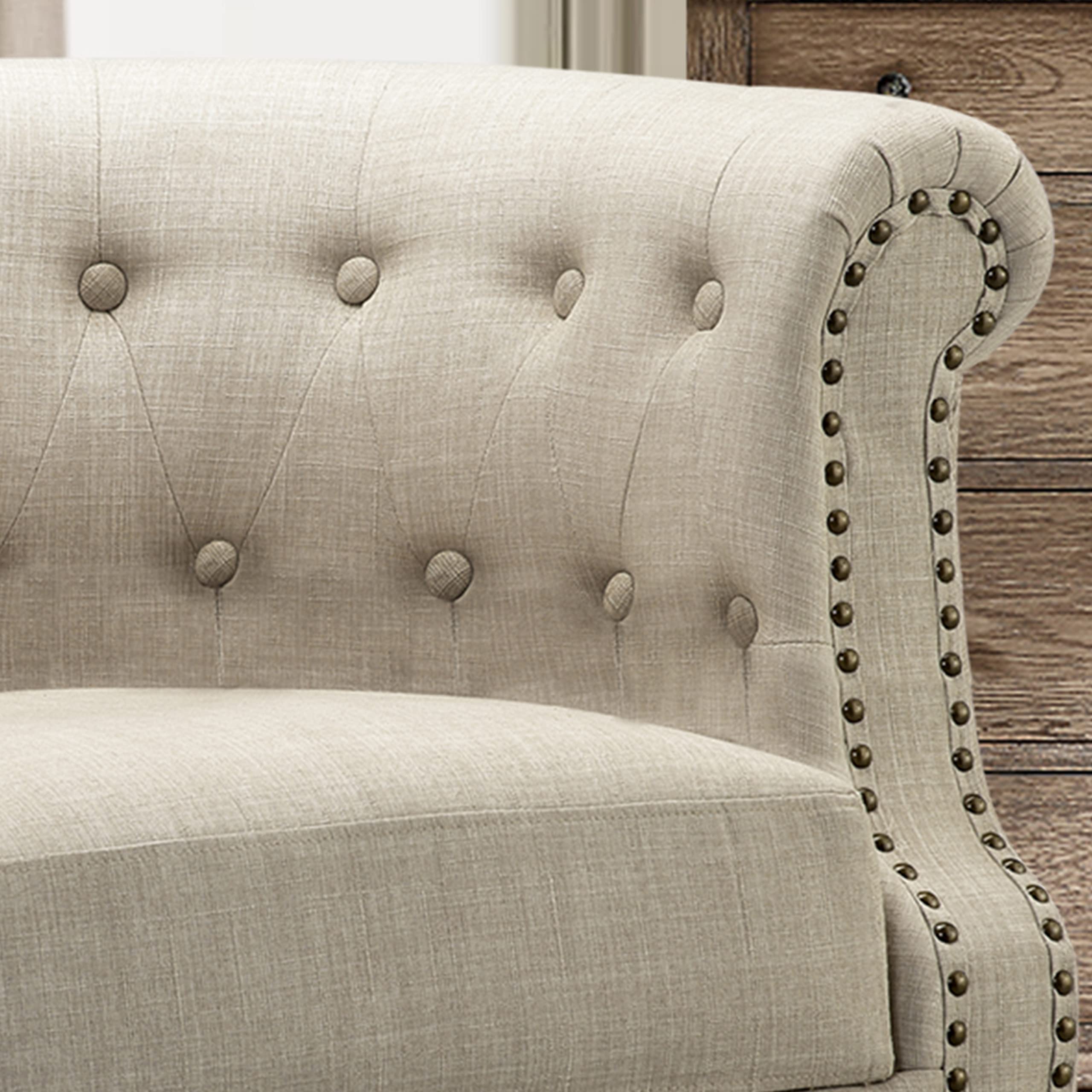 Rosevera Chancy Accent Chairs,Comfy Club Barrel Modern Armchair with Soft Living Room Readingroom,Bedroom Seating, Standard, Natural