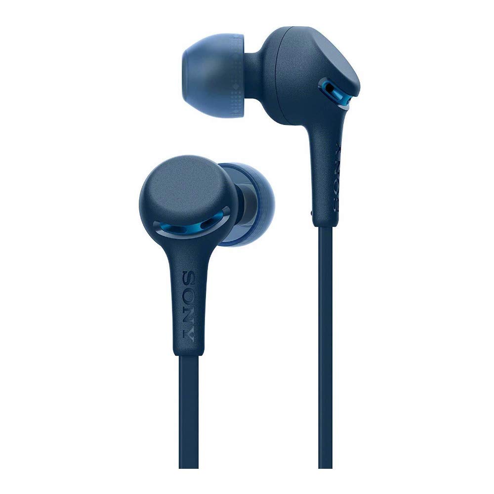 Sony WI-XB400 Extra Bass Wireless In-Ear Headphones (Blue) with Knox Gear Noise Isolating Memory Foam Tips & Silicone Earbuds (6 Pairs with case) bundle (2 Items)