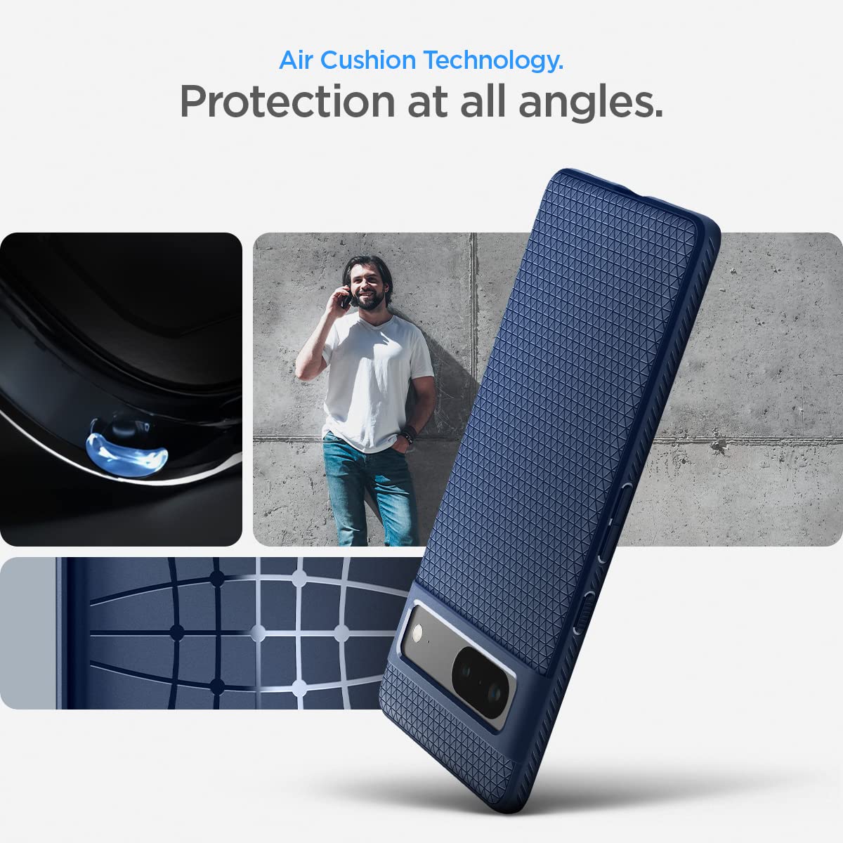 Spigen Liquid Air Case Compatible with Google Pixel 7 - Navy Blue
