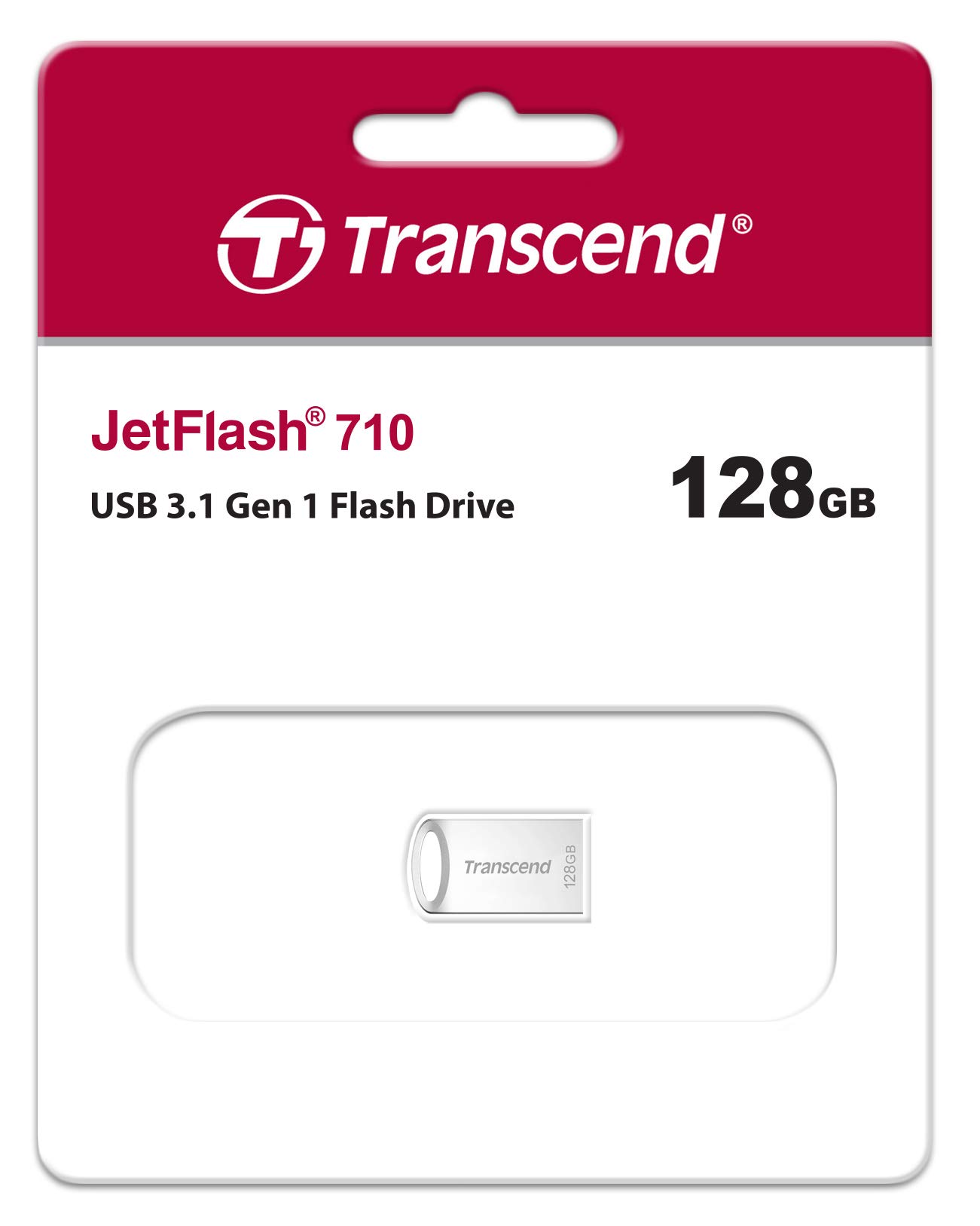 Transcend 128GB JetFlash 710 USB 3.1/3.0 Flash Drive (TS128GJF710S), Sliver