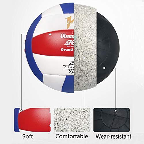 Super Soft Volleyball - Waterproof Indoor/Outdoor Official Volleyball for Pool,Game,Gym,Training,Beach Play (Size 5) (Pink 2)