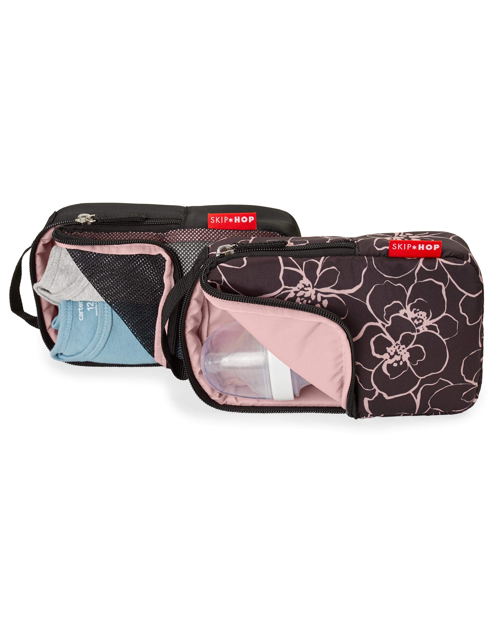 Skip Hop Diaper Bag Backpack: Forma, Multi-Function Baby Travel Bag with Changing Pad & Stroller Attachment, Black Floral