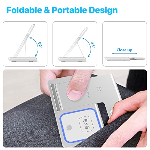 Wireless Charger, 3 in 1 Wireless Charging Station for Apple iPhone/iWatch/Airpods,iPhone 15,14,13,12,11 Series/Pro/Pro Max/XS Max/XR/XS/X/8/Plus,iWatch 7/6/SE/5/4/3/2,AirPods 3/2/pro(White)