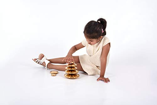 TickiT Sensory Reflective Buttons - Gold - Set of 7 - Ages 0m+ - Mirrored Discs for Babies and Toddlers - Sensory Stacking Toy