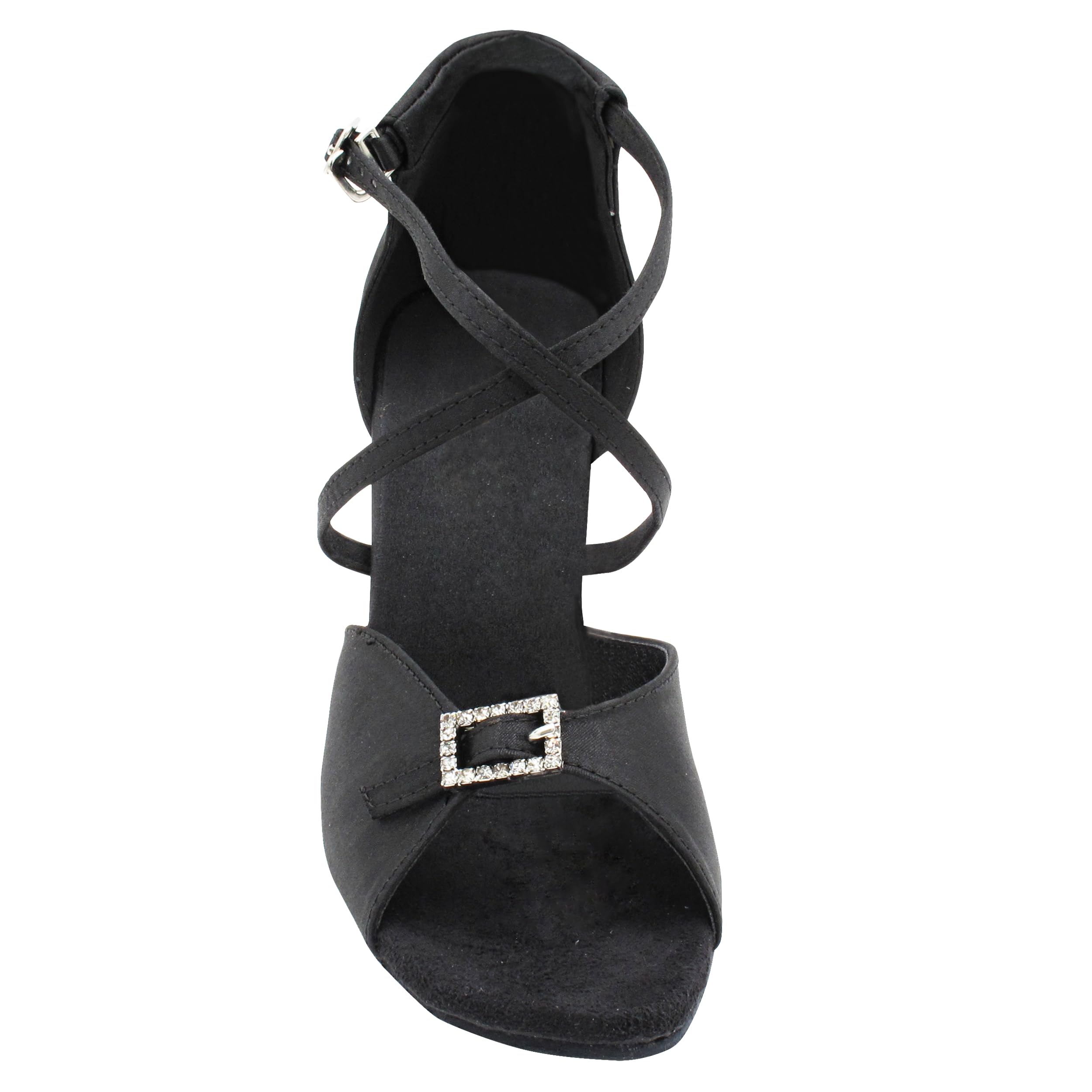 Very Fine Womens Dance Shoe CLC1636 Latin Salsa Ballroom Waltz Black Satin 3-inch Heel M 6.5
