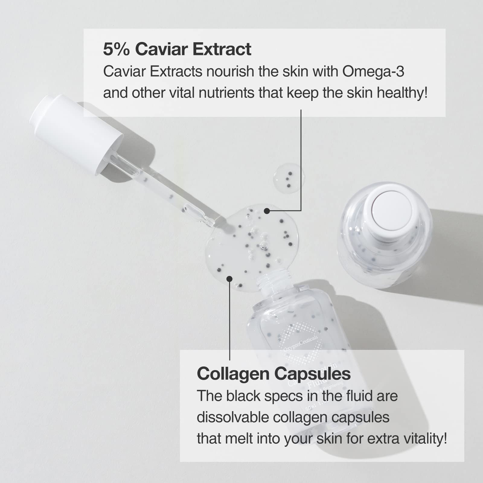 Premium Anti Aging Caviar Protein Fluid, Anti Aging Facial Serum for Face and Neck with Caviar Extracts, High nutrition Serum, Caviar Extracts Serum, 50ml/1.69 oz