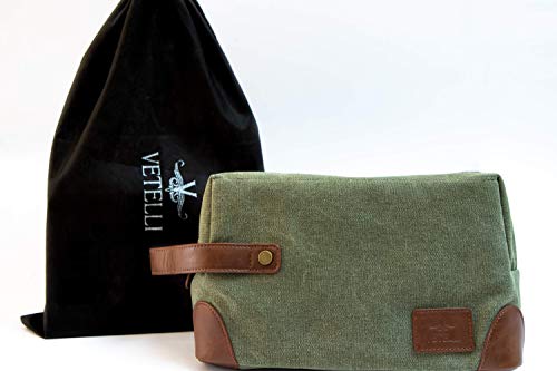 Vetelli Vintage Canvas Toiletry Bags, Travel In Style, Waterproof Canvas Dopp Kits, Durable (Marco)