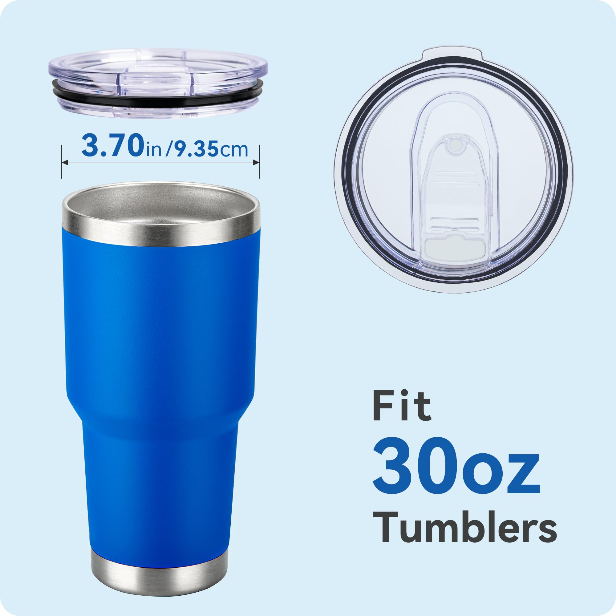 Prurex 30 oz Tumbler Lids,Replacement Lids for 30oz YETI Rambler,BJPKPK,D.S and More, Straw Friendly,Tumbler accessories ,Combo Pack 1