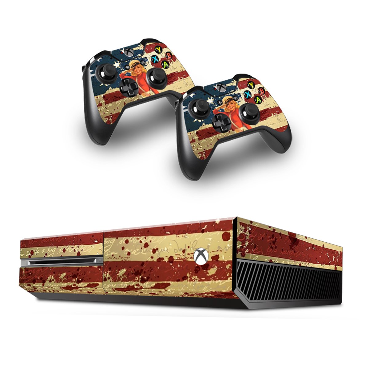 Skins Stickers Protective Vinyl Decals Covers Compatible for Xbox One and Controller - Leather Texture