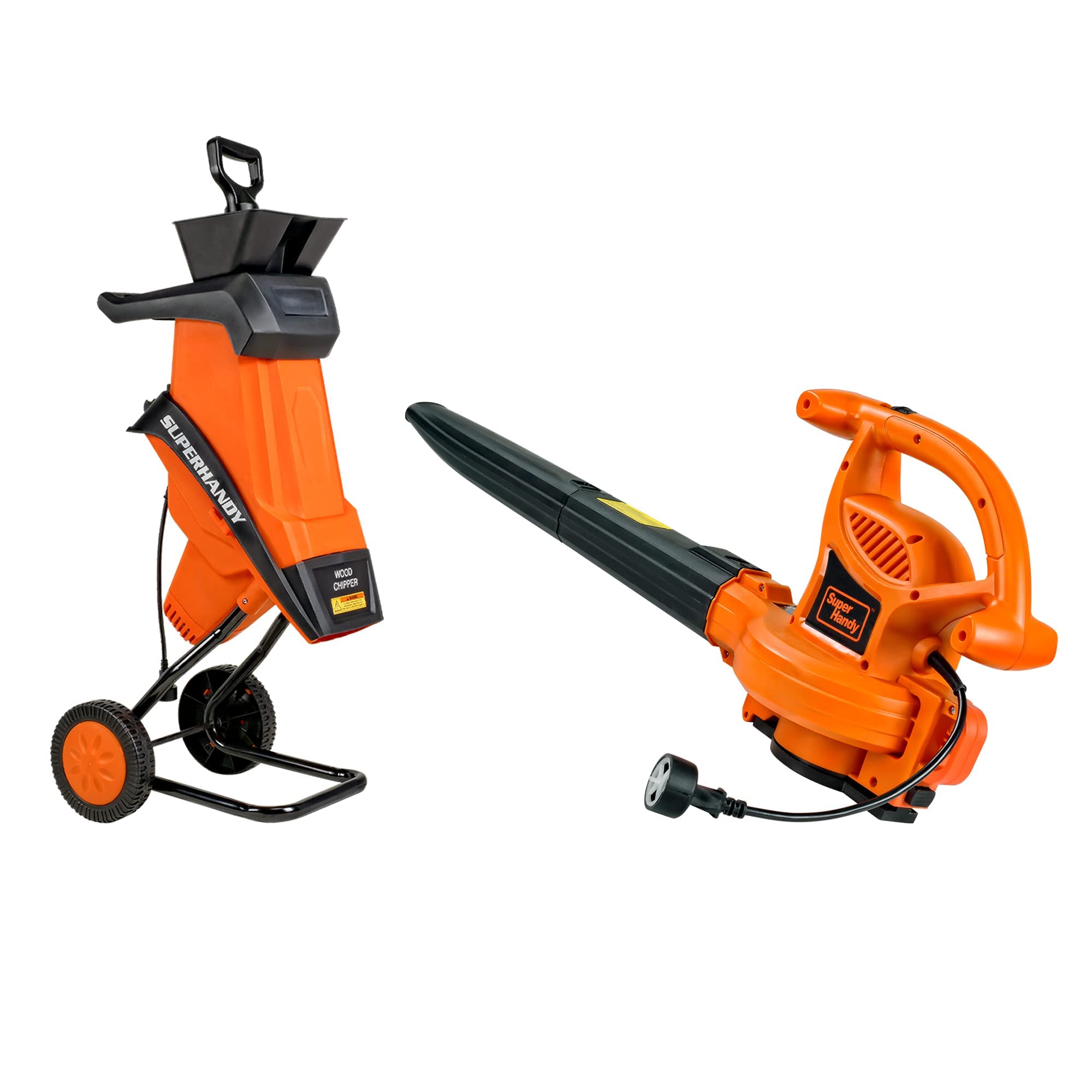 SuperHandy Wood Chipper Shredder Electric 1.5" (39mm) Max Wood Capacity 17:1 & 3 in 1 Leaf Blower [Bundle Deal]