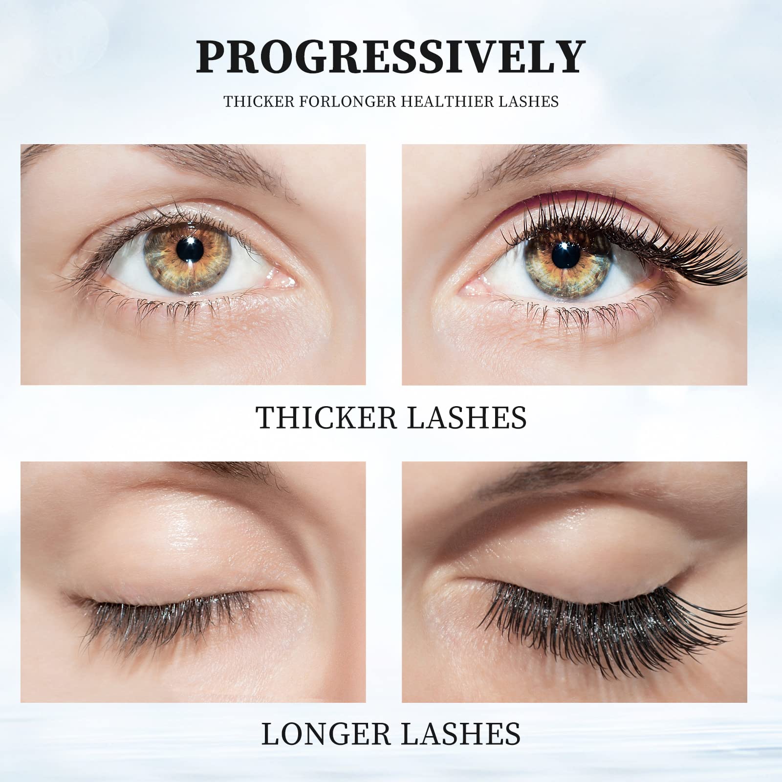 YANTOU Eyelash Growth Serum - Fuller & Longer Looking Eyelashes Lash Enhancing Serum for Natural Lashes or Lash Extensions & Brows, Vegan & Cruelty-Free black