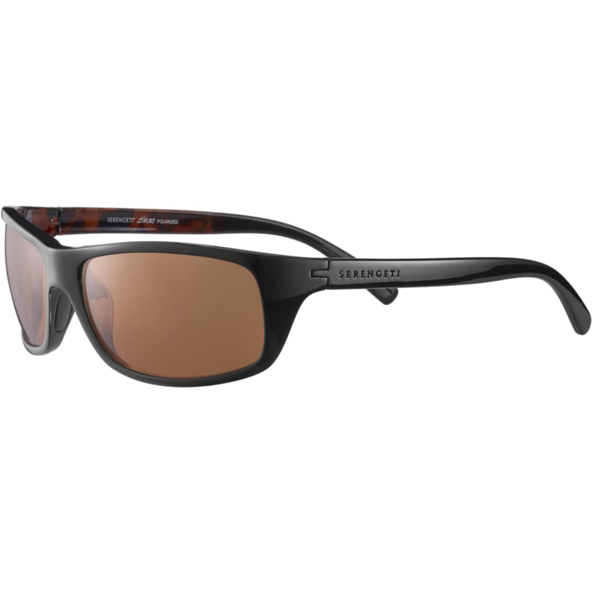 Serengeti Bormio 8167 Sunglasses, Shiny Black Tortoise, Polarized Drivers Lens
