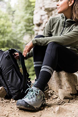 Swiftwick- PURSUIT HIKE SIX MD Hiking Socks, Cushioned Merino Wool (Heather Stripe, Medium)