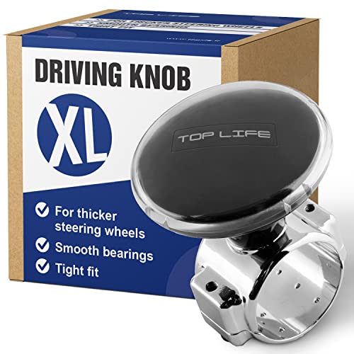 Steering Wheel Knob for Truck - XL Driving Knob for Thick Steering Wheels - Spinner for Heavy Duty, Vans, Pickup Trucks, Semi, Sport and Tuning Steering Wheels - Facilitates Maneuvers