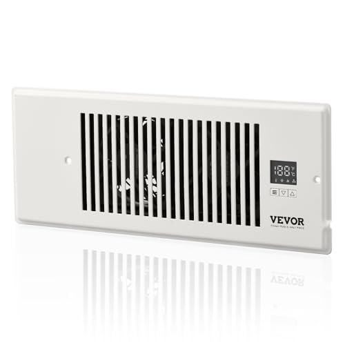 VEVOR Register Booster Fan, Quiet Vent Booster Fan Fits 4β x 12β Register Holes, with Remote Control and Thermostat Control, Adjustable Speed for Heating Cooling Smart Vent, White