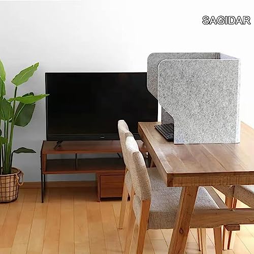 SAGIDAR Desk Barrier Polyester Fiber, Sound Absorbing, Sneeze Guard Desk Divider, Desktop Privacy Panel 60/80/100cm, Office Divider Partition Folding, No Installation Required