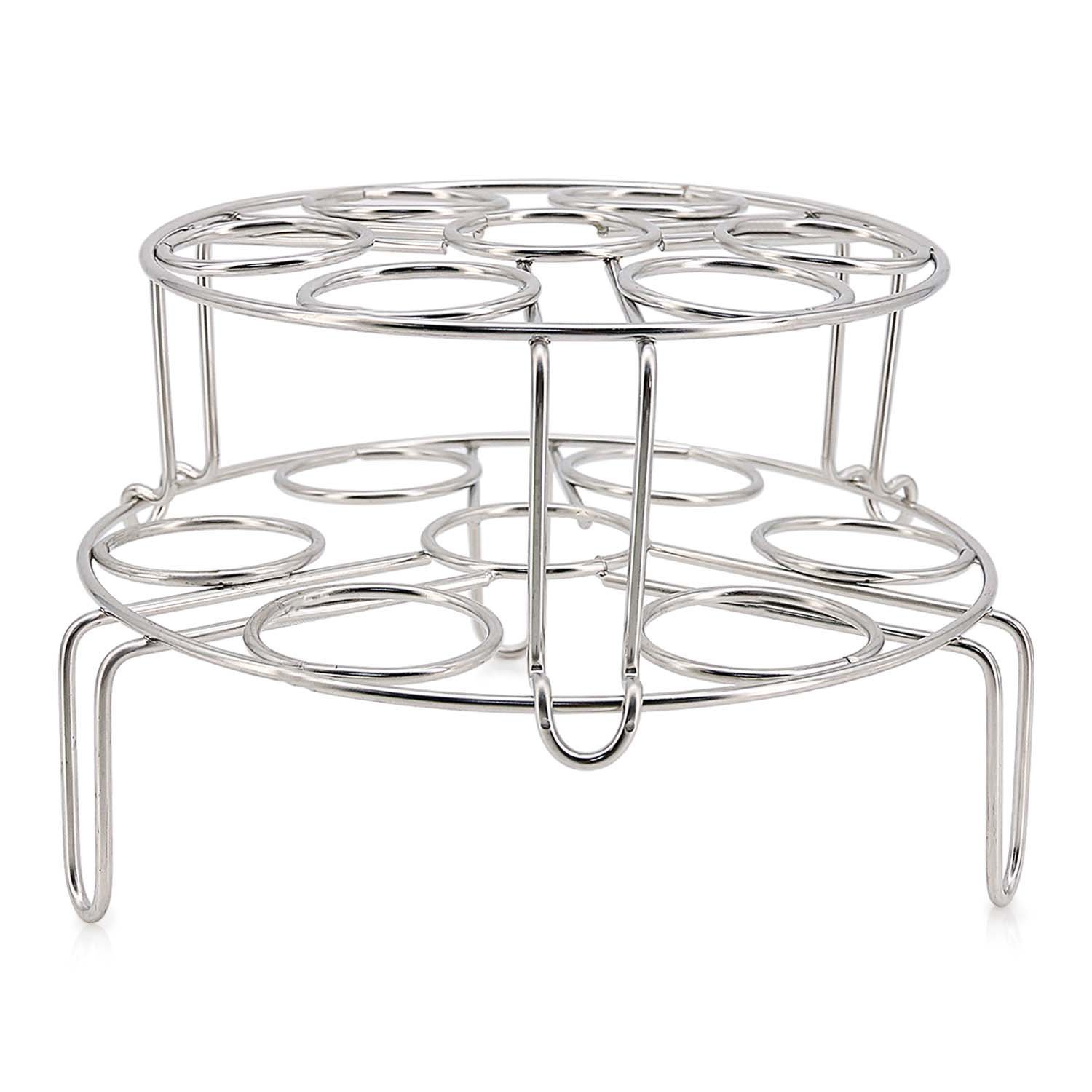 TOMOTE Egg Steamer Rack Trivet for Instant Pot Accessories 5 Qt, 6 Qt, 8 Qt Pressure Cooker - 2 Pack Stackable 304 Stainless steel Multipurpose Cooling Rack (2 Pack)